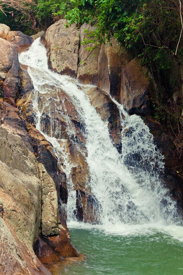 Waterfall in the forest stock image. Image of natural - 180673137