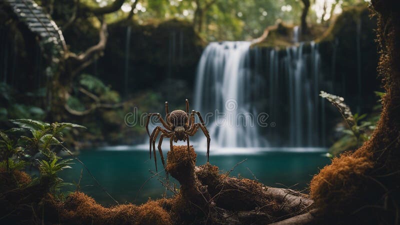Waterfall in the Forest Horror Waterfall of Poison, with a Landscape of ...