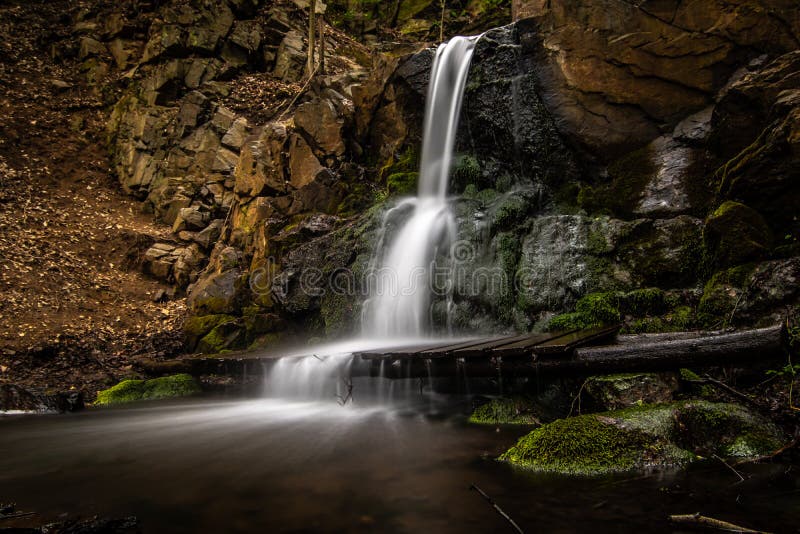 Waterfall in the Forest Long Exposure Shoots Stock Photo - Image of ...