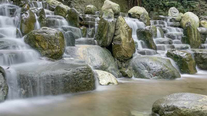 Waterfall in the Forest, Long Exposure Shot with Motion Blur Effect ...