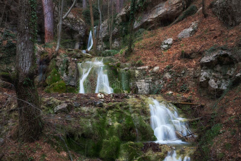 Waterfall in the forest stock image. Image of park, flowing - 30795637