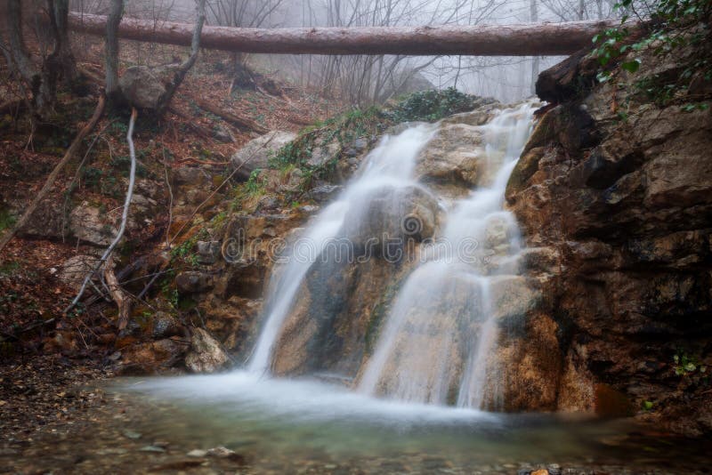 Waterfall in the forest stock image. Image of foliage - 30795657