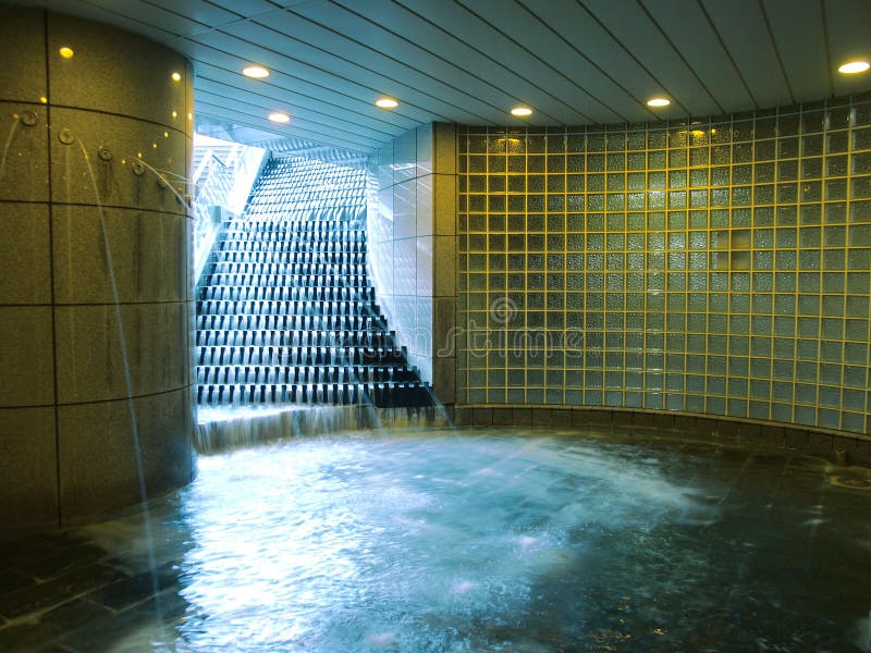 Waterfall and fountain stock photo. Image of inside, room - 12312988