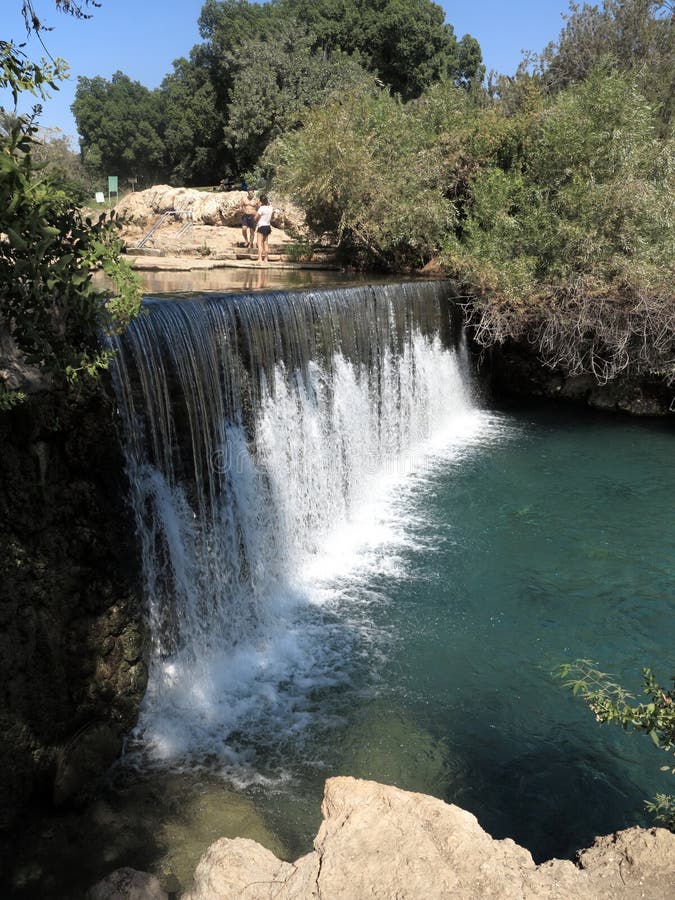 Waterfall Gan HaShlosha stock photo. Image of water, lake - 26724664