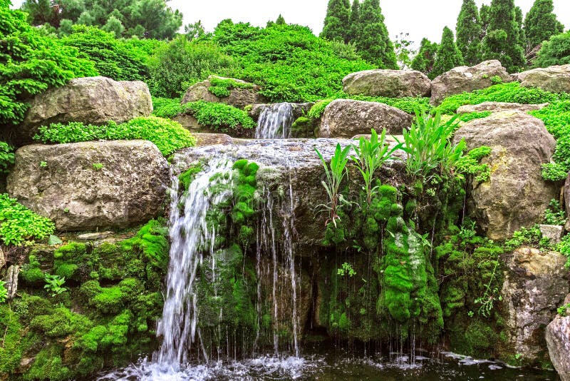 Waterfall in the garden stock photo. Image of fresh, cascade - 41106724