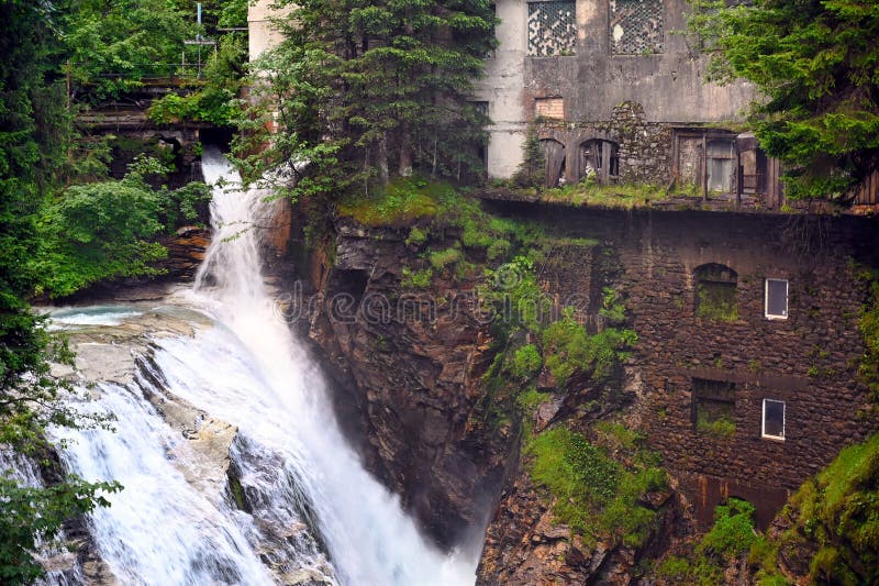Waterfall Gasteiner Ache River, Bad Gastein Stock Image - Image of ...