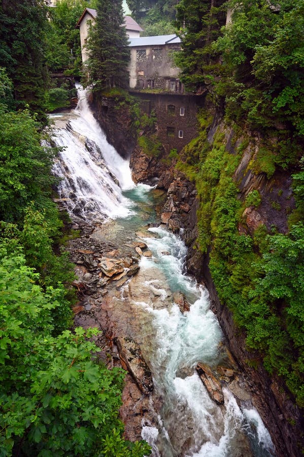 Waterfall Gasteiner Ache River, Bad Gastein Stock Photo - Image of ...