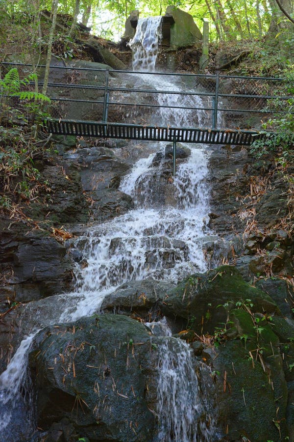 Waterfall with Gazebo Built in Iron and Painted in Green. Brazil. View ...