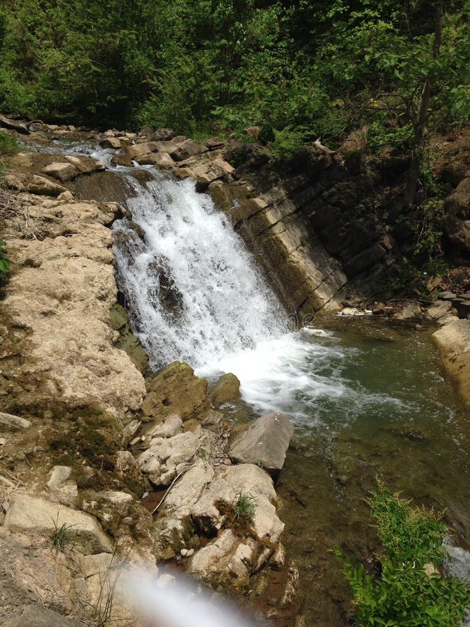 Waterfall stock image. Image of rocks, small, forest - 42342645