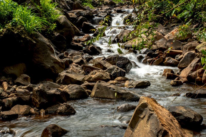 Waterfall in the ghat stock image. Image of river, autumn - 331868295