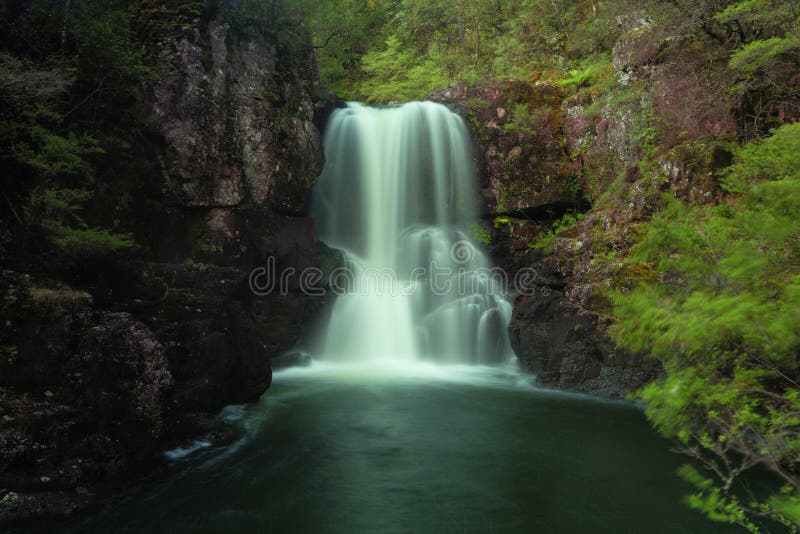 Waterfall into Pool at Gloucester Tops Stock Image - Image of cliffs ...