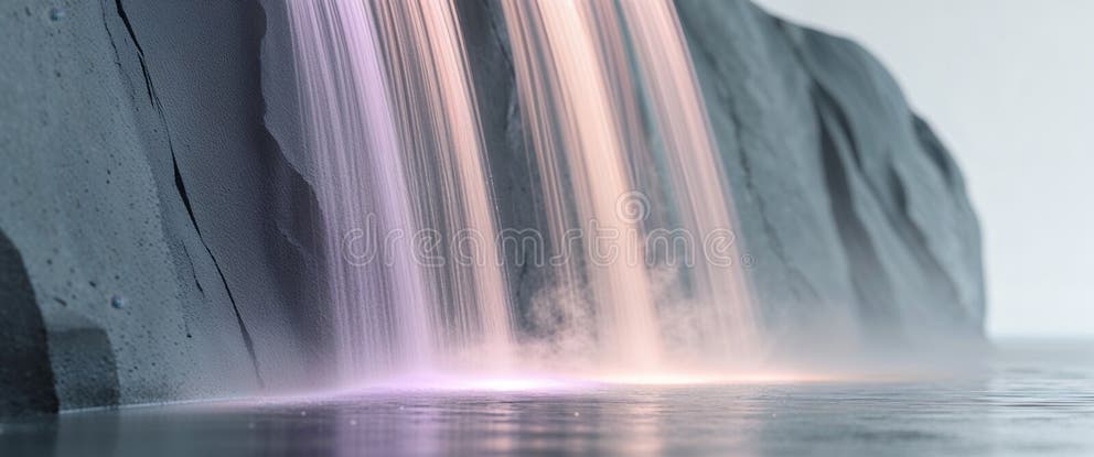 A Waterfall of Glowing Pastel Light Beams. Stock Image - Image of ...