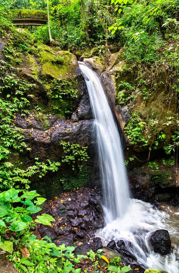 Waterfall at Goa Gajah Temple in Bali, Indonesia Stock Photo - Image of ...
