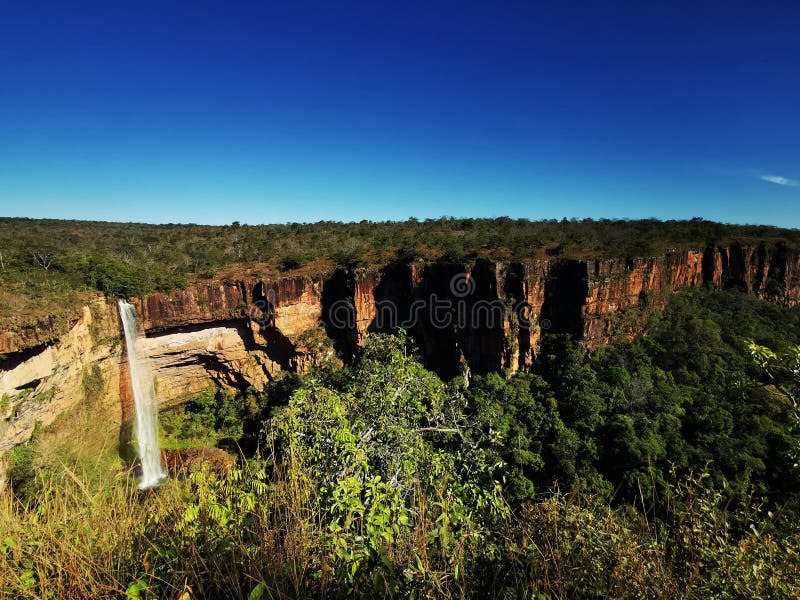 Waterfall and gorge view stock photo. Image of grosso - 200095524