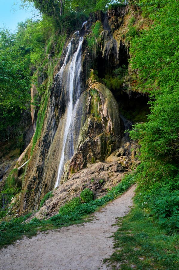 Waterfall with Guiding Path Stock Photo - Image of cascade, cool: 2376424