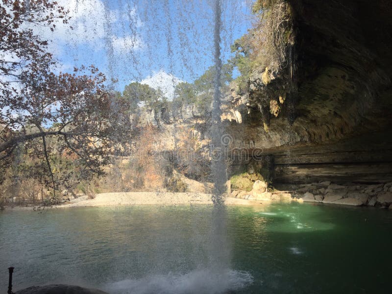 Waterfall at Hamilton Pool Preserve Near Austin Texas Stock Image ...