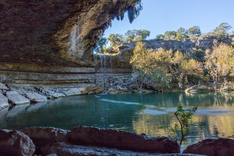 Waterfall at Hamilton Pool stock photo. Image of formations - 79652128