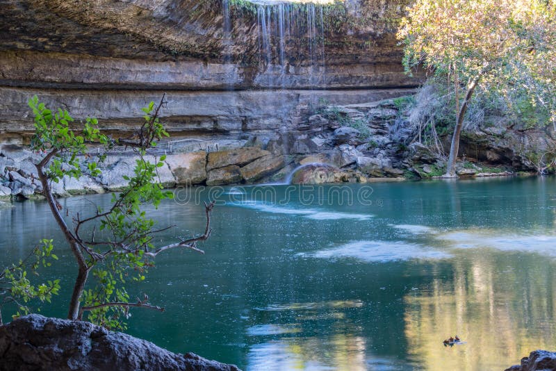 Waterfall at Hamilton Pool stock photo. Image of formations - 79652128