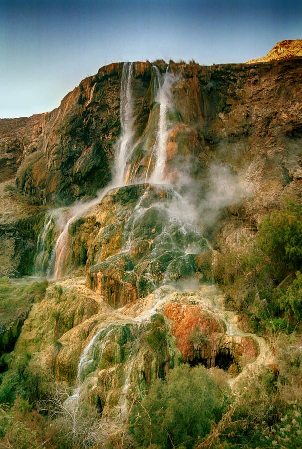 Waterfall, Hammamat Ma`in, Jordan Stock Photo - Image of hotspring ...