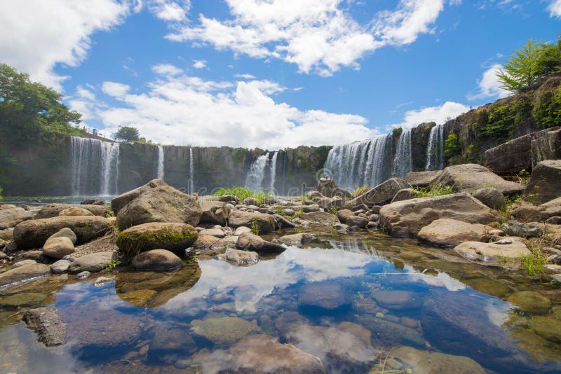 Harajiri Falls in Midsummer Stock Image - Image of fields, cloud: 247747501
