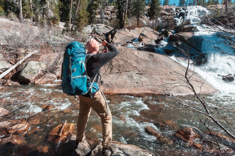 Waterfall in hike stock image. Image of landscape, adventure - 229221891