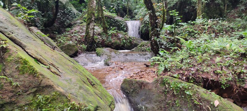 Waterfall at the hostel stock image. Image of river - 270285397
