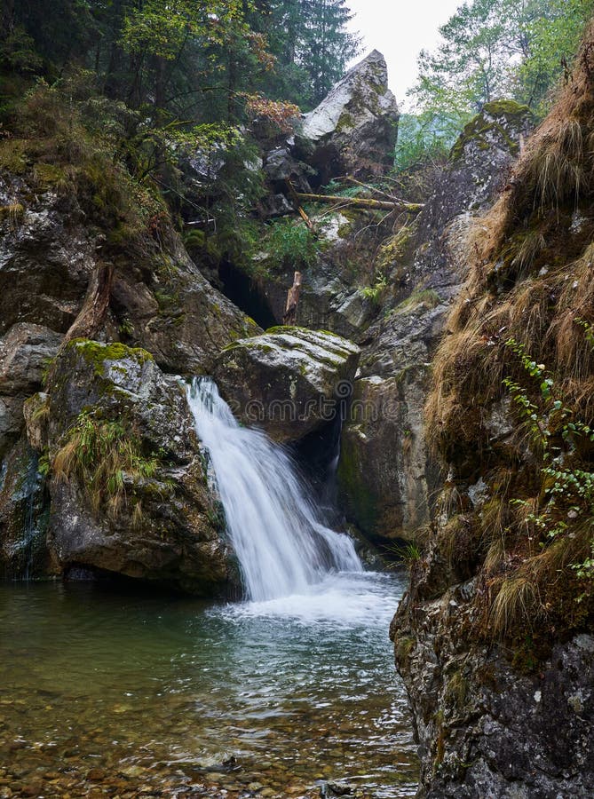 Waterfall and Huge Boulders Stock Photo - Image of rocks, outdoors ...