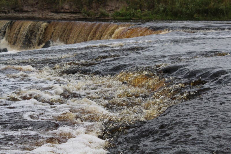 Waterfall with a Huge Current, Mountain Waterfall Stock Photo - Image ...