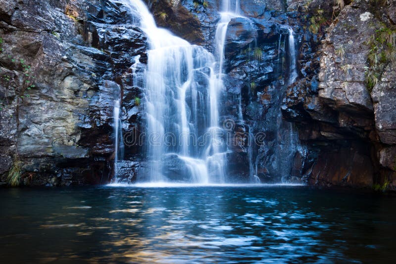 Waterfall stock image. Image of foliage, front, calm - 63867849