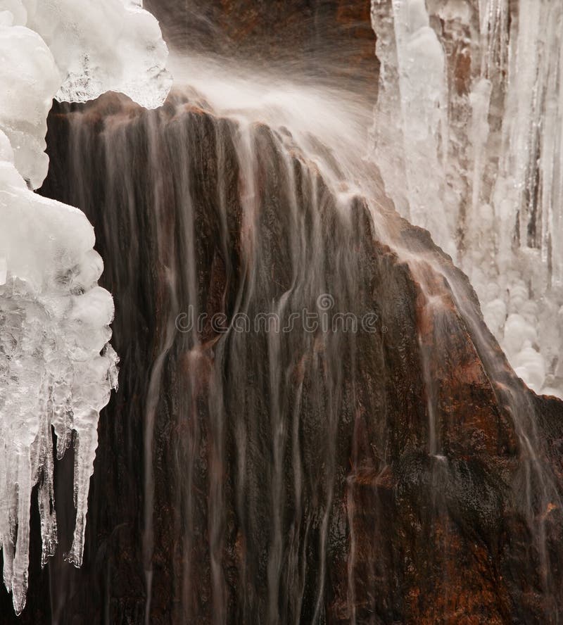 Waterfall and Ice stock photo. Image of freeze, flowing - 32346346