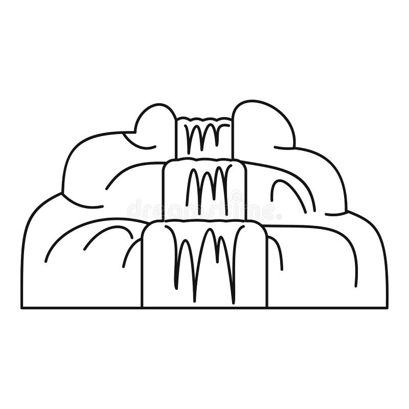 Waterfall Icon, Outline Style Stock Vector - Illustration of outdoor ...