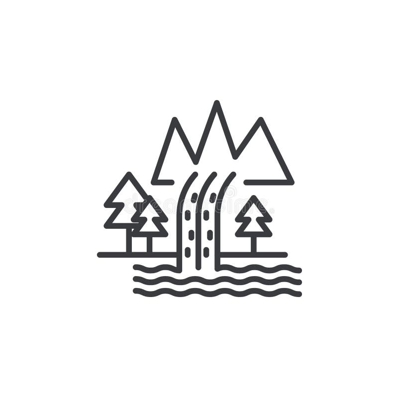 Waterfall Icon, Simple Style Stock Vector - Illustration of sign ...