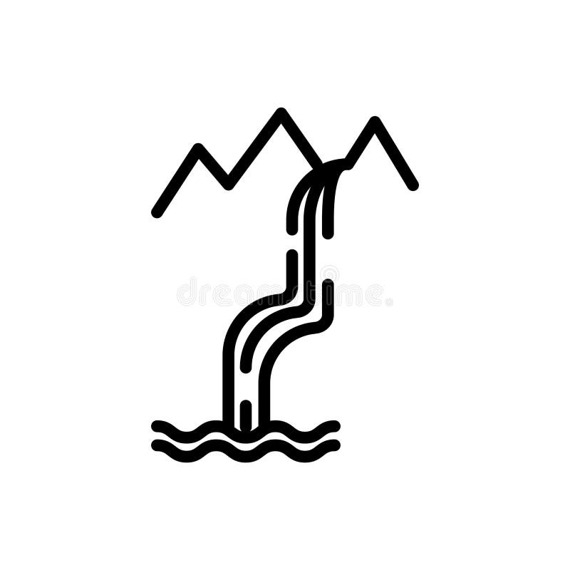 Waterfall Icon, Vector Illustration on White Stock Vector ...