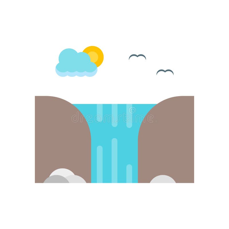 Waterfall Icon Vector Sign and Symbol Isolated on White Background ...