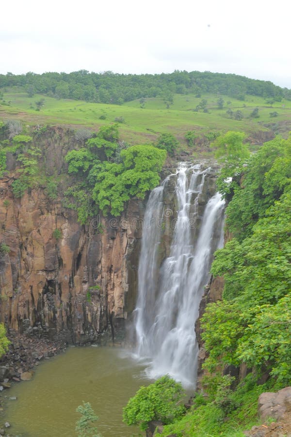 Waterfall stock image. Image of waterfall, indore, green - 248026683