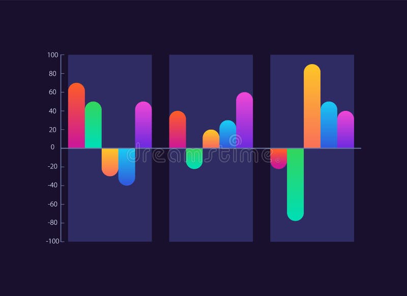 Waterfall Infographic Chart Design Template for Dark Theme Stock Vector ...