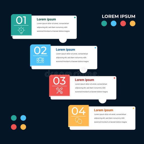 Waterfall Infographic Design Template in Dark Stock Illustration ...