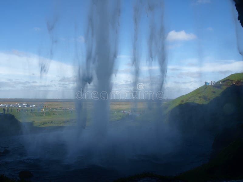 Waterfall from Inside stock image. Image of beautiful - 93544331
