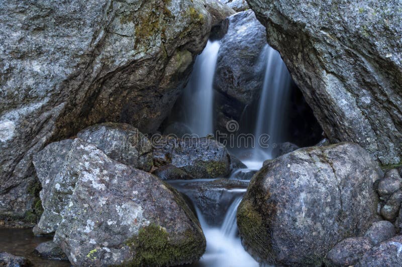 Waterfall inside a cave stock photo. Image of cascade - 32926100