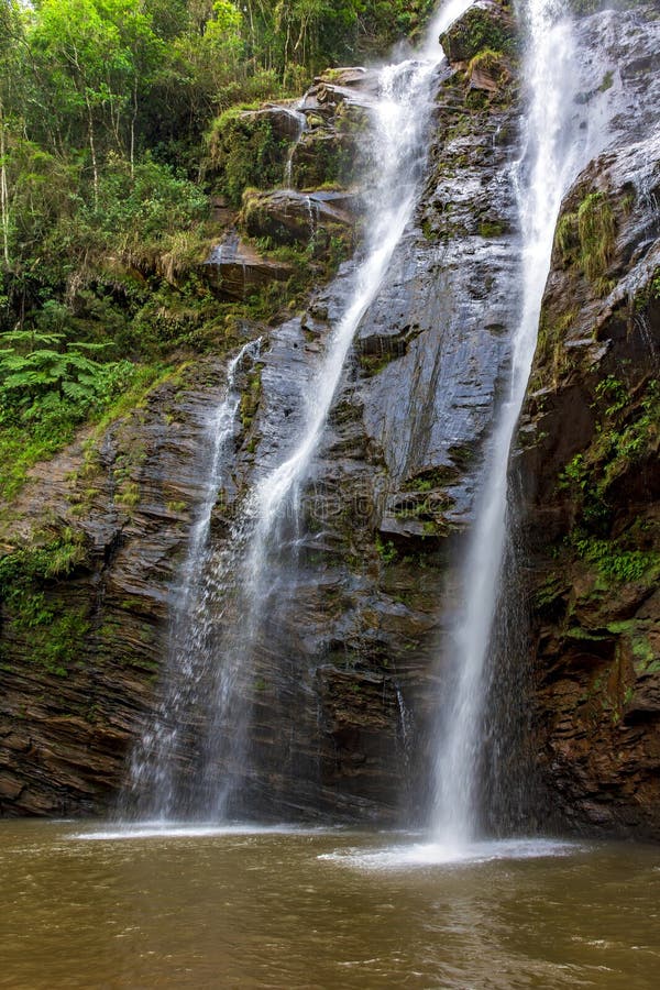 Waterfall Inside the Dense Vegetation of Rainforest Stock Photo - Image ...