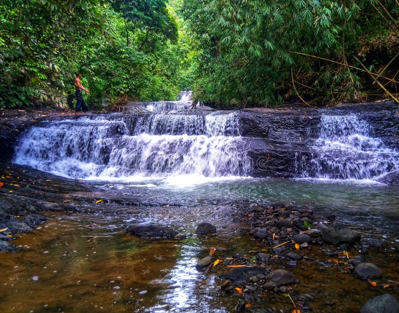 Waterfall Inside the Forest, Back To Nature Will Make You Fresh Stock ...