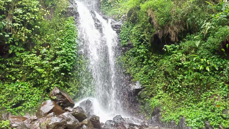 Waterfall at Ipukan Cisantana Kuningan Tourism, West Java Stock Footage ...
