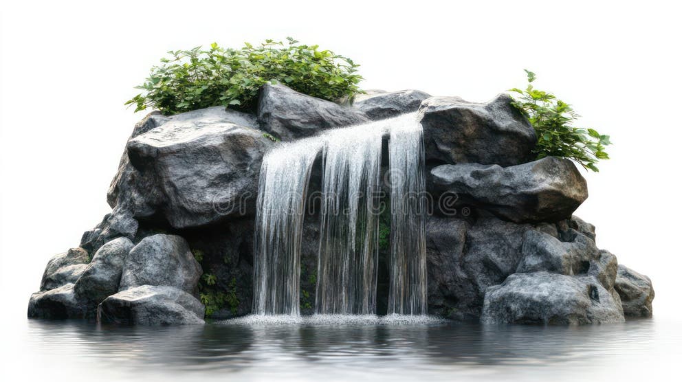 Waterfall Isolated on White Created with Generative AI. Water Falling ...