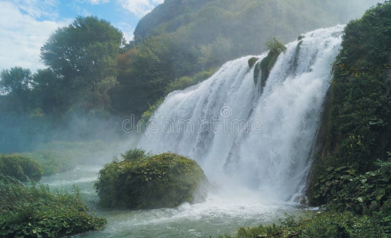 Waterfall in Italy. stock photo. Image of waterfall, steam - 50283544