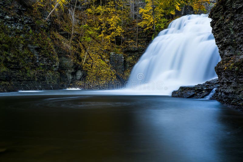 Waterfall - Ithaca, New York Stock Image - Image of falls, leaves: 83931641