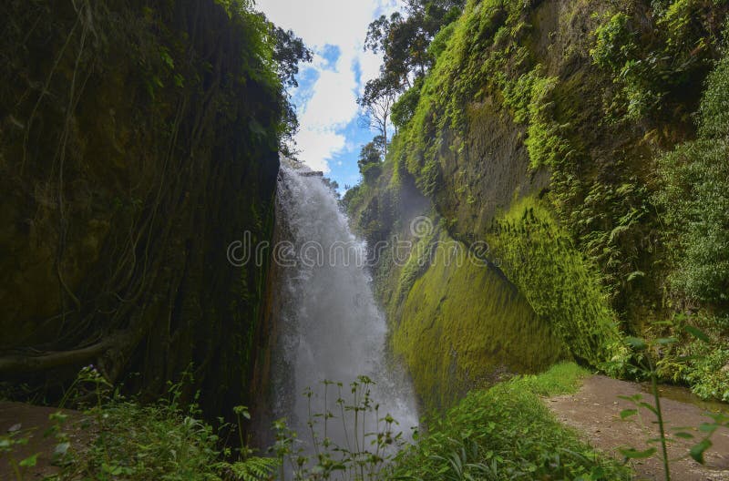 Waterfall, Java, Indonesia stock image. Image of bali - 84333233