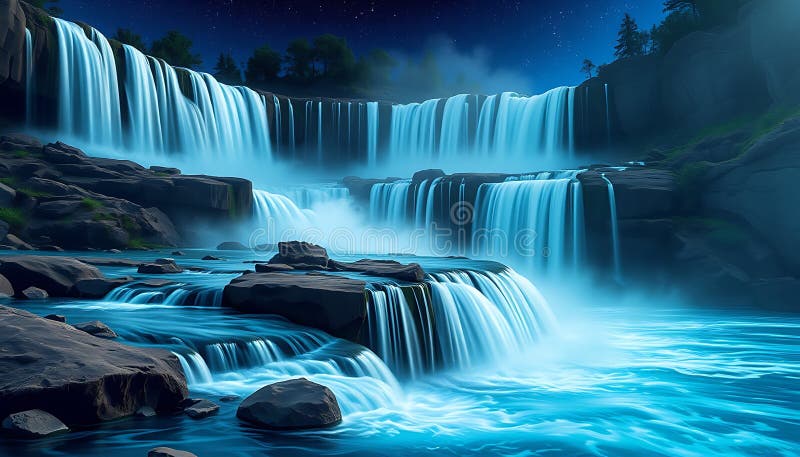 Waterfall Jungle Cascade Green, Tropical Waterfall, Rainforest Cascade ...