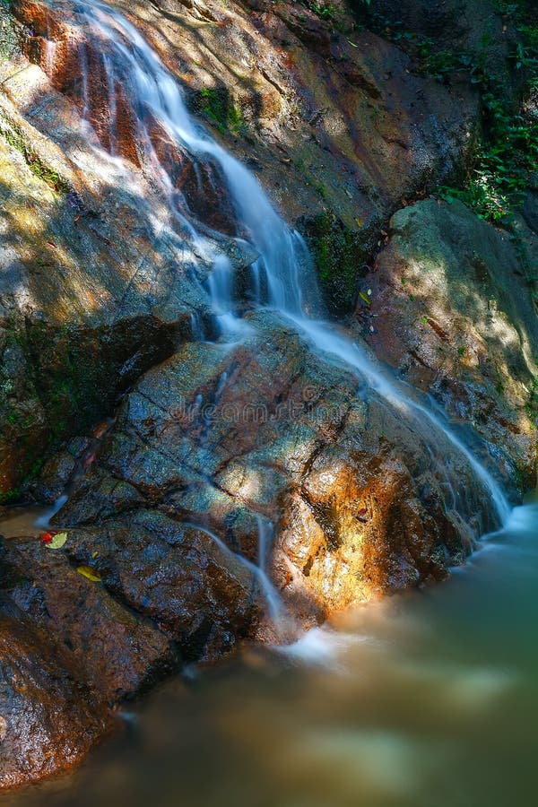 Waterfall, Jungle, Rocks and Stones Stock Image - Image of natural ...
