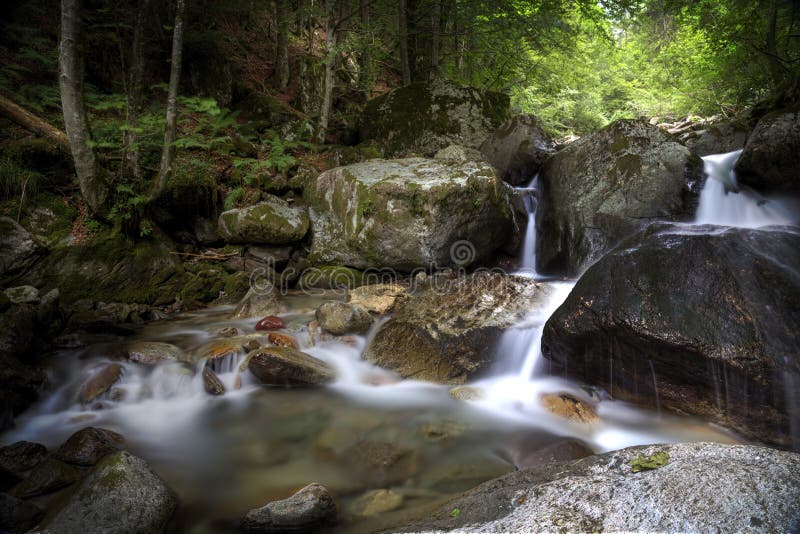 A waterfall in a lake stock image. Image of water, spiral - 96480605