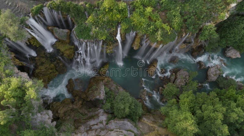 Aerial Waterfall Shot stock photo. Image of flow, scenic - 149519260